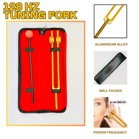 Professional 128Hz Tuning Fork Set for Stress Relief, Medical Use & Ea