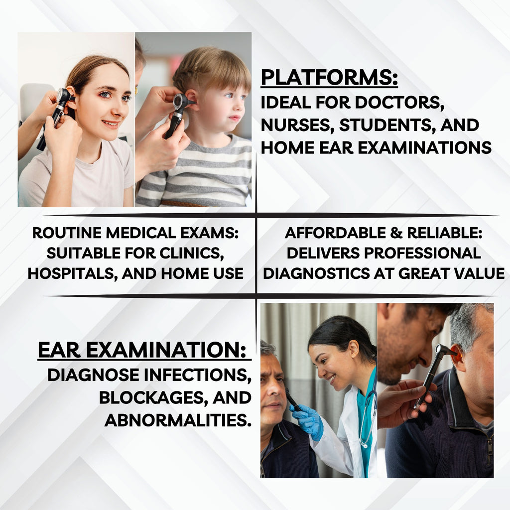 Otoscope Ear Scope Diagnostic Medical Tool ENT Examination Set with Sp