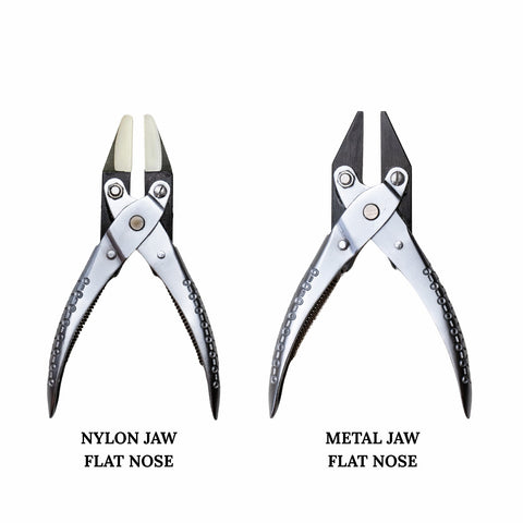 Set of 2 Parallel Action Pliers 140mm Flat Nose Nylon Jaw Brass Jaw Je