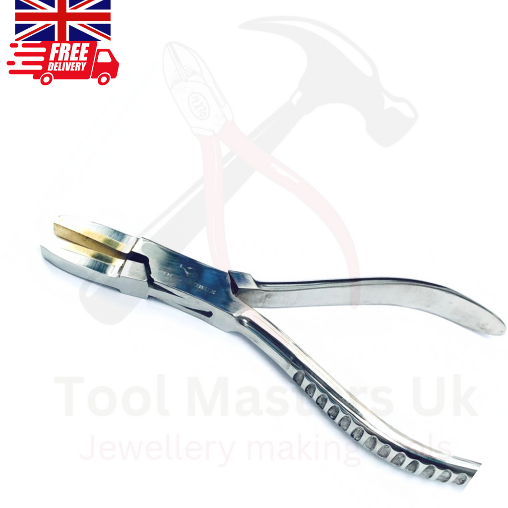 Brass Jaw Flat Nose Pliers with Soft Jaws–Ideal for Forming, Holding,