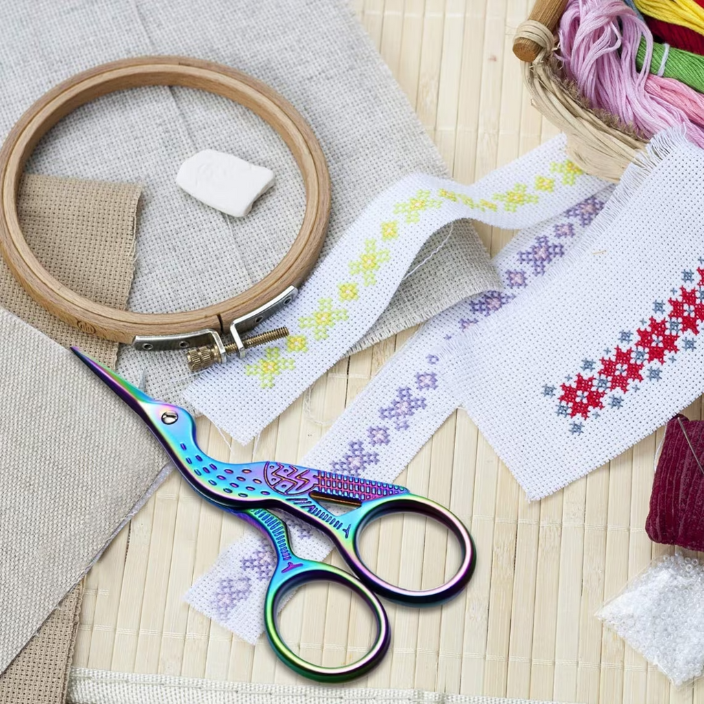 Fancy 3.5" Stork Sewing Scissors Quality Sharp Blades