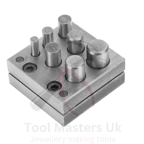 5/7 HOLES CIRCULAR DISC CUTTER PUNCH SET JEWELLERY MAKING METAL WORKIN ...